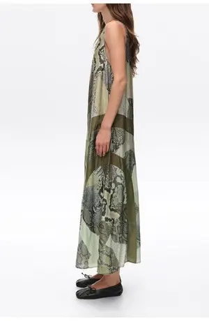 Bimba Y Lola Snake Patchwork A-line Midi Dress
