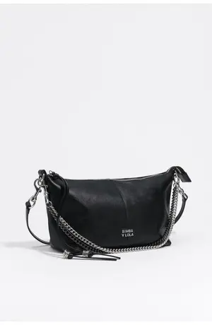 Bimba Y Lola Medium Madrid Leather Bag Black