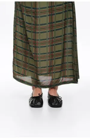 Bimba Y Lola Checked Gathered Fluid Midi Skirt