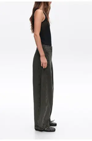 Bimba Y Lola Barrel Cut Striped Denim Trousers