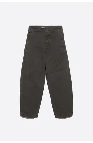 Bimba Y Lola Barrel Cut Striped Denim Trousers