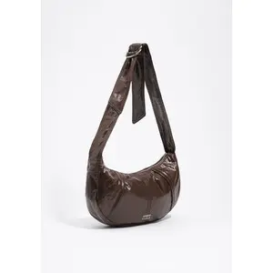 Bimba Y Lola Medium Shiny Moon Bag Chocolate