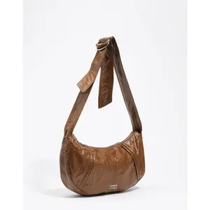 Bimba Y Lola Medium Shiny Moon Bag - Toffee