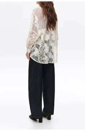 Bimba Y Lola Oversize Lace Patchwork Shirt