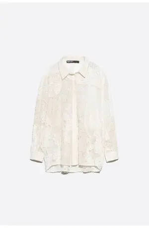 Bimba Y Lola Oversize Lace Patchwork Shirt