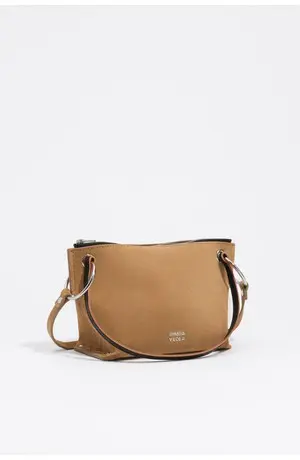 Bimba Y Lola Medium Suede Trapeze Bag - Natural