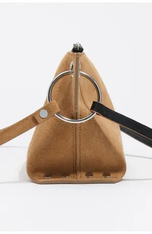 Bimba Y Lola Medium Suede Trapeze Bag - Natural