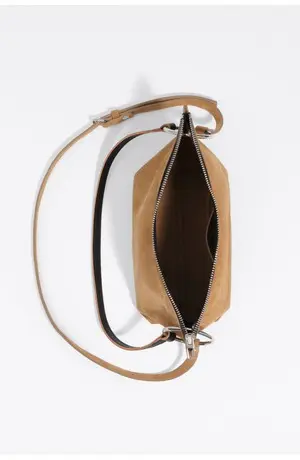 Bimba Y Lola Medium Suede Trapeze Bag - Natural