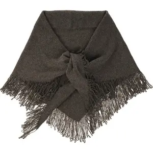 Rebecca Minkoff Knitted Triangle Scarf Wrap With Fringe - Heather