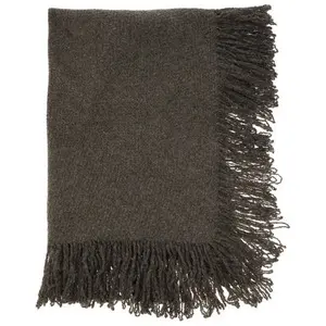 Rebecca Minkoff Knitted Triangle Scarf Wrap With Fringe - Heather