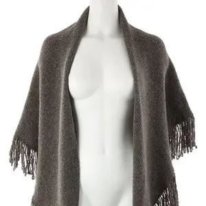 Rebecca Minkoff Knitted Triangle Scarf Wrap With Fringe - Heather