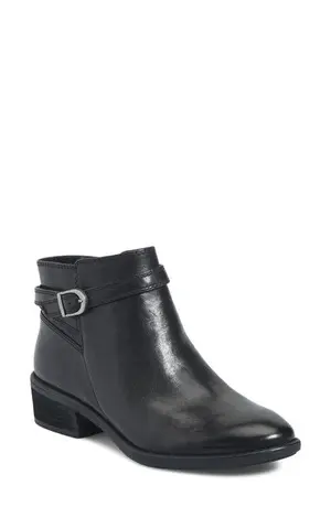 COMFORTIVA Cherryl Leather Bootie With Buckle Detail - Black