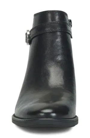 COMFORTIVA Cherryl Leather Bootie With Buckle Detail - Black