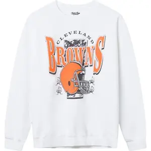 Junk Food Cleveland Browns Conversion Graphic Sweatshirt - White