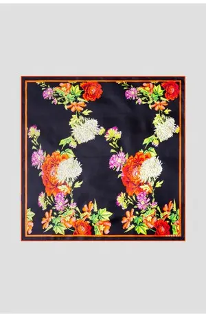 Natori Imperial Silk Scarf Dragon Print Black