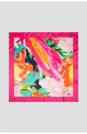 Natori Imperial Silk Scarf Dragon Print - Pink Multi