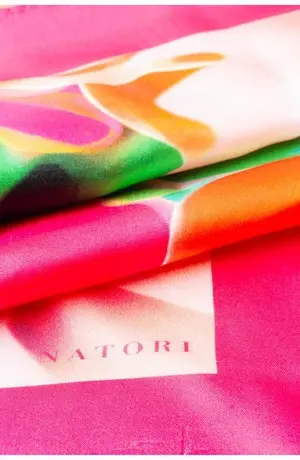 Natori Imperial Silk Scarf Dragon Print - Pink Multi