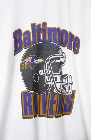 Junk Food Baltimore Ravens Throwback Helmet Cotton Graphic T-shirt