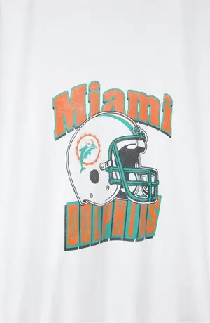 Junk Food Miami Dolphins Throwback Helmet Cotton Graphic T-shirt
