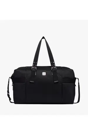Mcm Ottomar Nova Weekender Bag In Monogram Econyl - Black