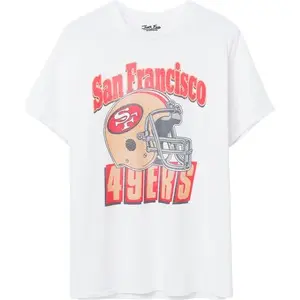 Junk Food San Francisco 49ers Throwback Helmet Cotton Graphic T-shirt - White