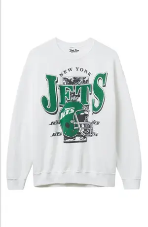 Junk Food New York Jets Conversion Graphic Sweatshirt - White