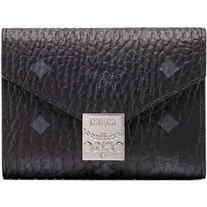 Mcm Tracy Three-fold Wallet In Visetos - Black