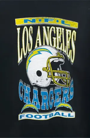 Junk Food Los Angeles Chargers Helmet Crewneck Sweatshirt