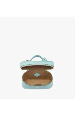 Mcm Mini Aren Vanity Case In Visetos - Green