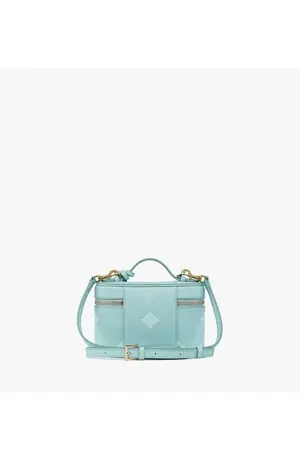Mcm Mini Aren Vanity Case In Visetos - Green
