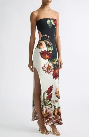 Alice + Olivia Delora Strapless Maxi Dress