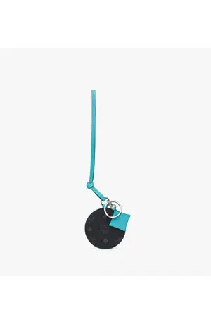 Mcm M50 Logo Charm In Visetos Leather Mix - Blue