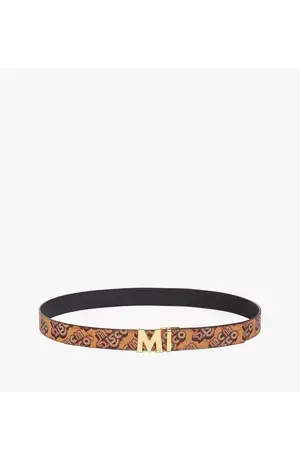 Mcm Claus M Reversible Belt 1.5 Inch In Disco Visetos - Brown