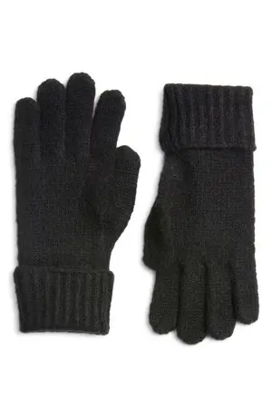 Treasure & Bond Ribbed Cuff Knitted Gloves - Black