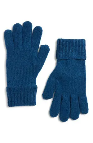 Treasure & Bond Ribbed Cuff Knitted Gloves - Ocean