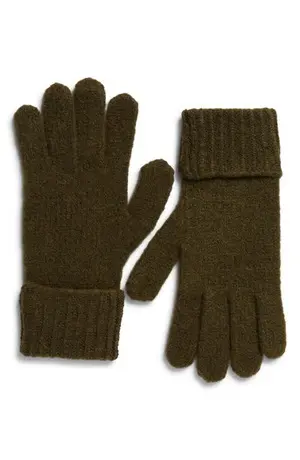 Treasure & Bond Ribbed Cuff Gloves Olive