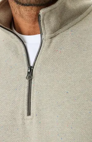 Robert Graham Draycott Quarter Zip Cotton Sweater - Sage