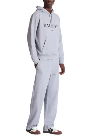 Balmain Printed Hoodie - Grey
