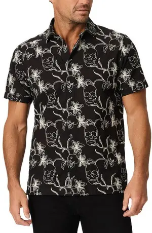 Robert Graham Emden Short Sleeve Button-up Shirt - Black