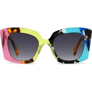 Kurt Geiger 52mm Square Sunglasses - Pink Multic/dark Grey Sf