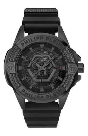 Philipp Plein Majesty Silicone Strap Watch - Ip Black