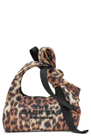 Marc Jacobs Mini Leopard Print Bow Sack Bag - Brown Multi