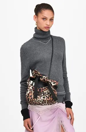 Marc Jacobs Mini Leopard Print Bow Sack Bag