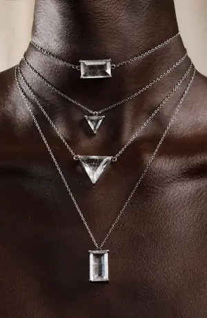 VESPER OBSCURA Obscura Stacking Shards In Striated Crystal Necklace - Large Triangle