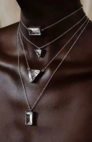 VESPER OBSCURA Obscura Stacking Shards In Striated Crystal Necklace - Large Triangle