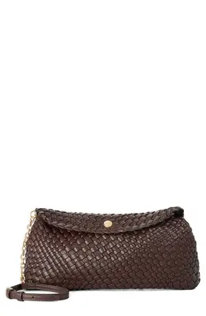 Dune London Encourage Woven Faux Leather Clutch Brown