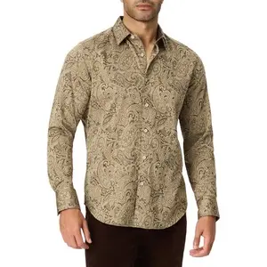 Robert Graham Hudson Stretch Button-up Shirt - Khaki