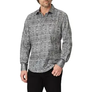 Robert Graham Eastlake Long Sleeve Stretch Cotton Shirt - Charcoal