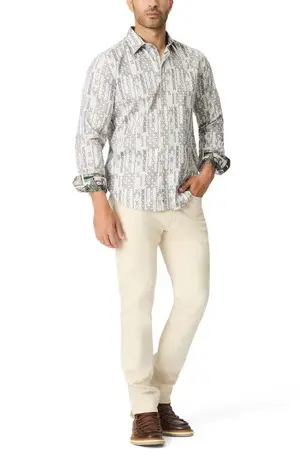 Robert Graham Missing Links Long Sleeve Stretch Cotton Shirt