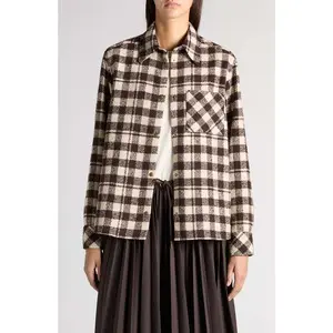 Moncler Check Wool Blend Shirt Jacket